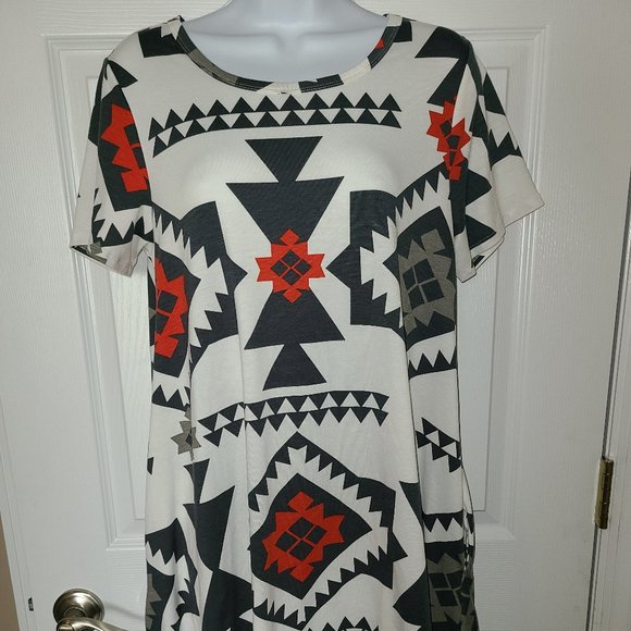 LuLaRoe | Dresses | Lularoe Aztec Grey Red Jessie S | Poshmark